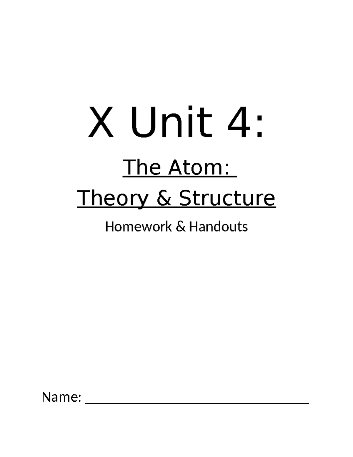 HW - X Unit 4 Packet 2 - Circuit inquiry - X Unit 4: The Atom: Theory ...