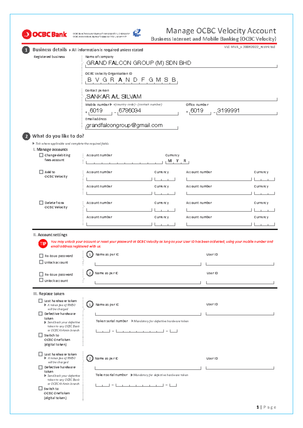 Manage OCBC Velocity Account - Manage OCBC Velocity Account Business ...