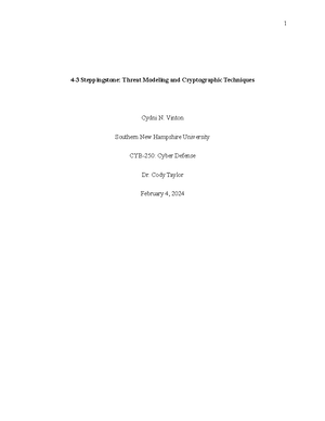 CYB 300 4-4 Milestone Two Part 1 Cydni Vinton - 1 CYB 300 4-4 Milestone ...