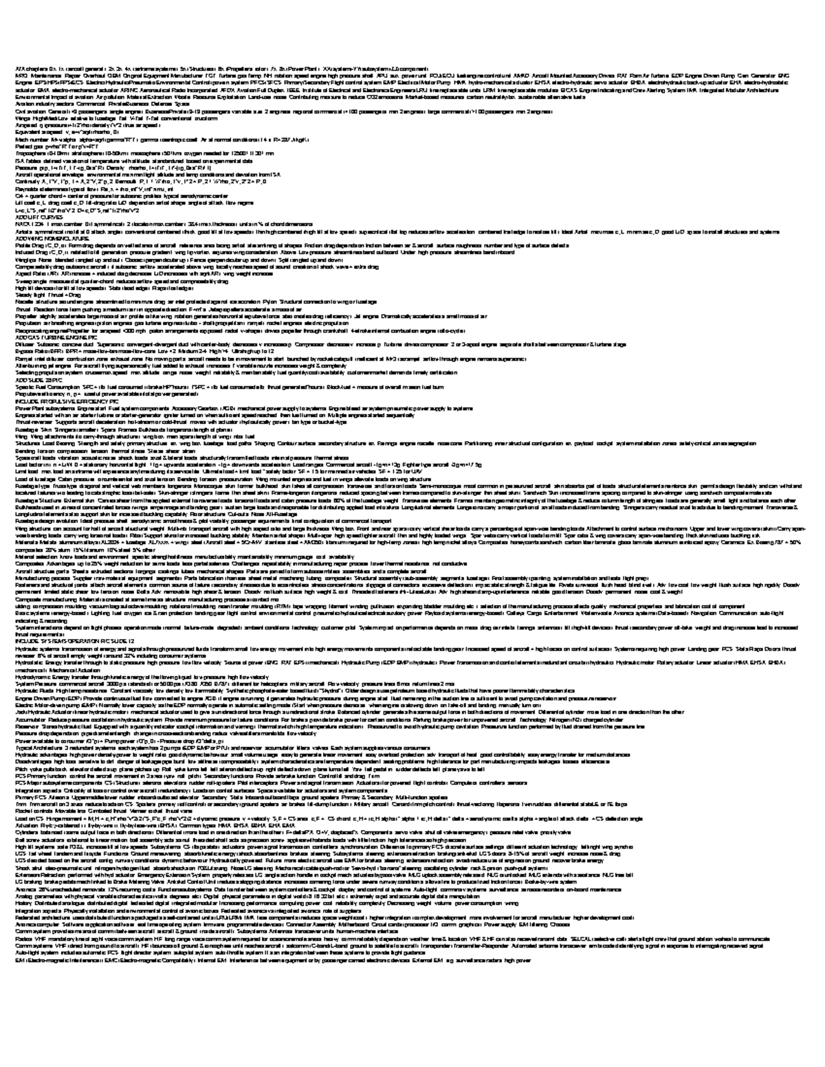 Aero Final Cheat Sheet - ATA chapters: 0x, 1x (aircraft general). 2x ...