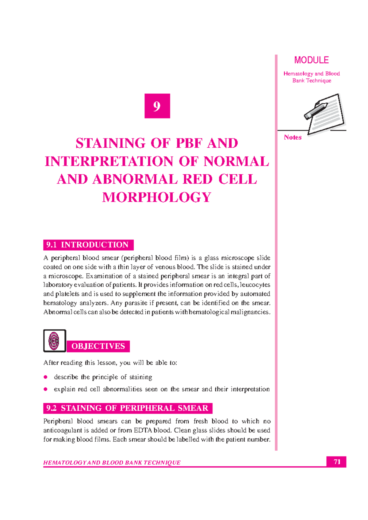 Lesson 09: Staining and Interpretation of PBF in Hematology Techniques ...