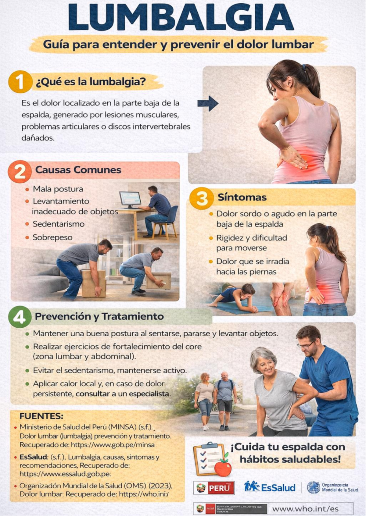 LUMB 101: Infografía sobre Lumbalgia y Prevención del Dolor Lumbar ...