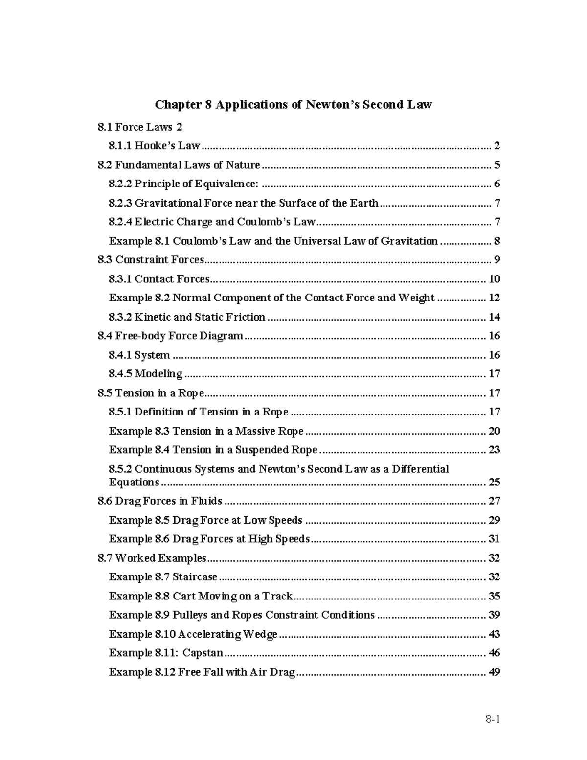 Mit8 01scs22 Chapter 8 - Exploring Newton's Second Law in Physics - Studocu
