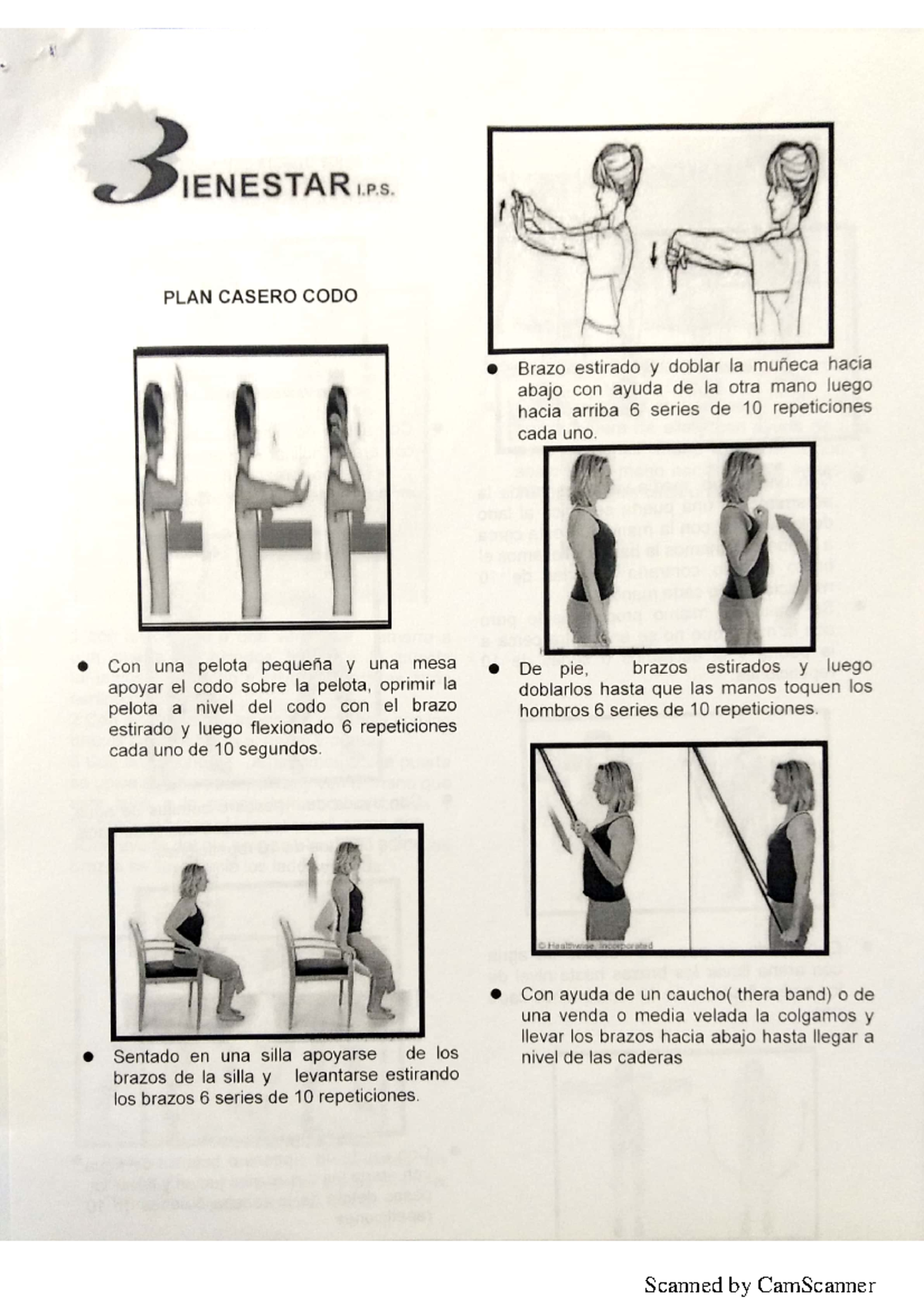 CODO - CODO - 3 IENESTAR I.P. PLAN CASERO CODO Brazo estirado y doblar la muñeca hacia abajo con ...