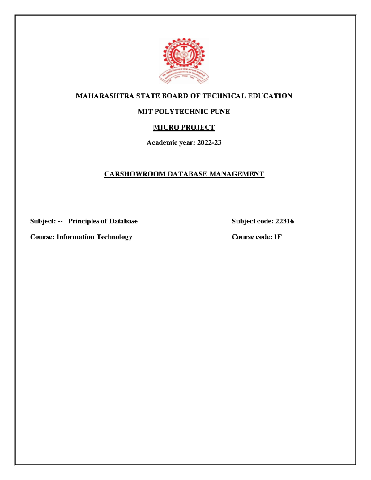 POD Microproject Format - MAHARASHTRA STATE BOARD OF TECHNICAL ...