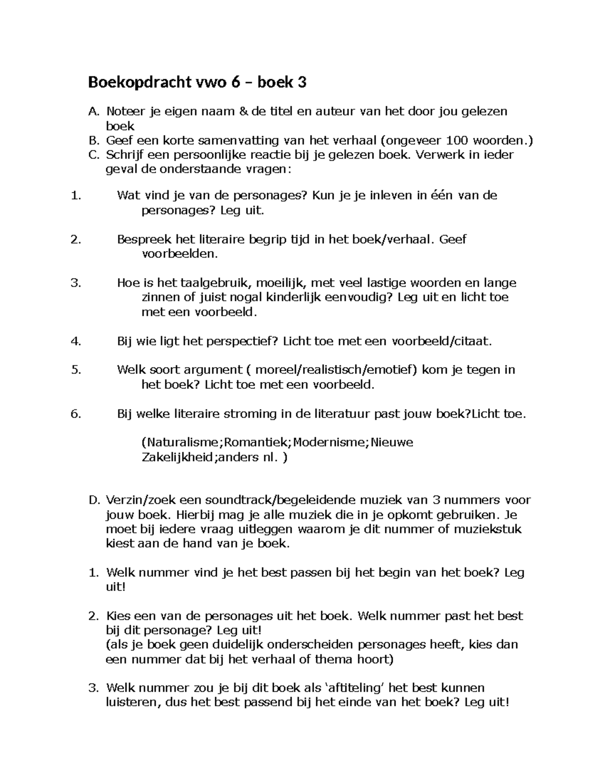 Boekopdracht V6 2025 - Voorbeeld Boekverslag en Persoonlijke Reflectie ...