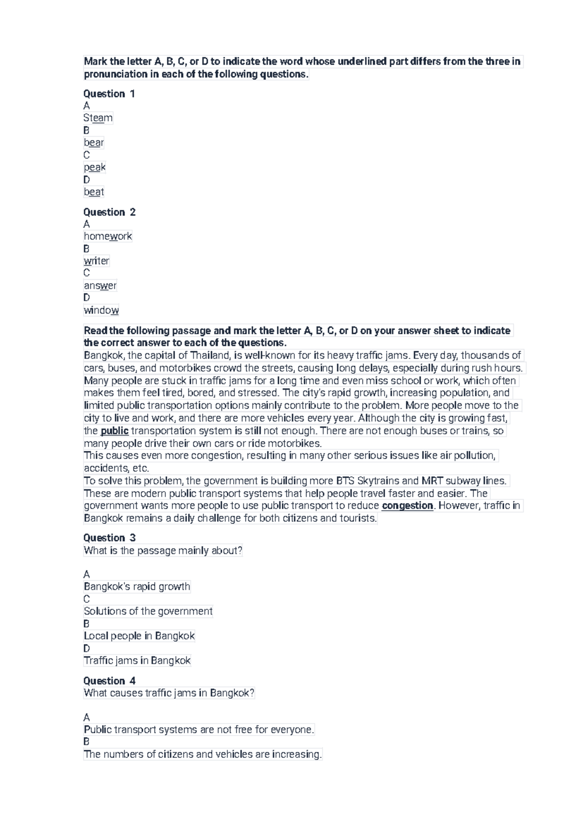 Đề Khảo Sát Đống Đa - Tiếng Anh 12 - Đề Thi Thử - Studocu