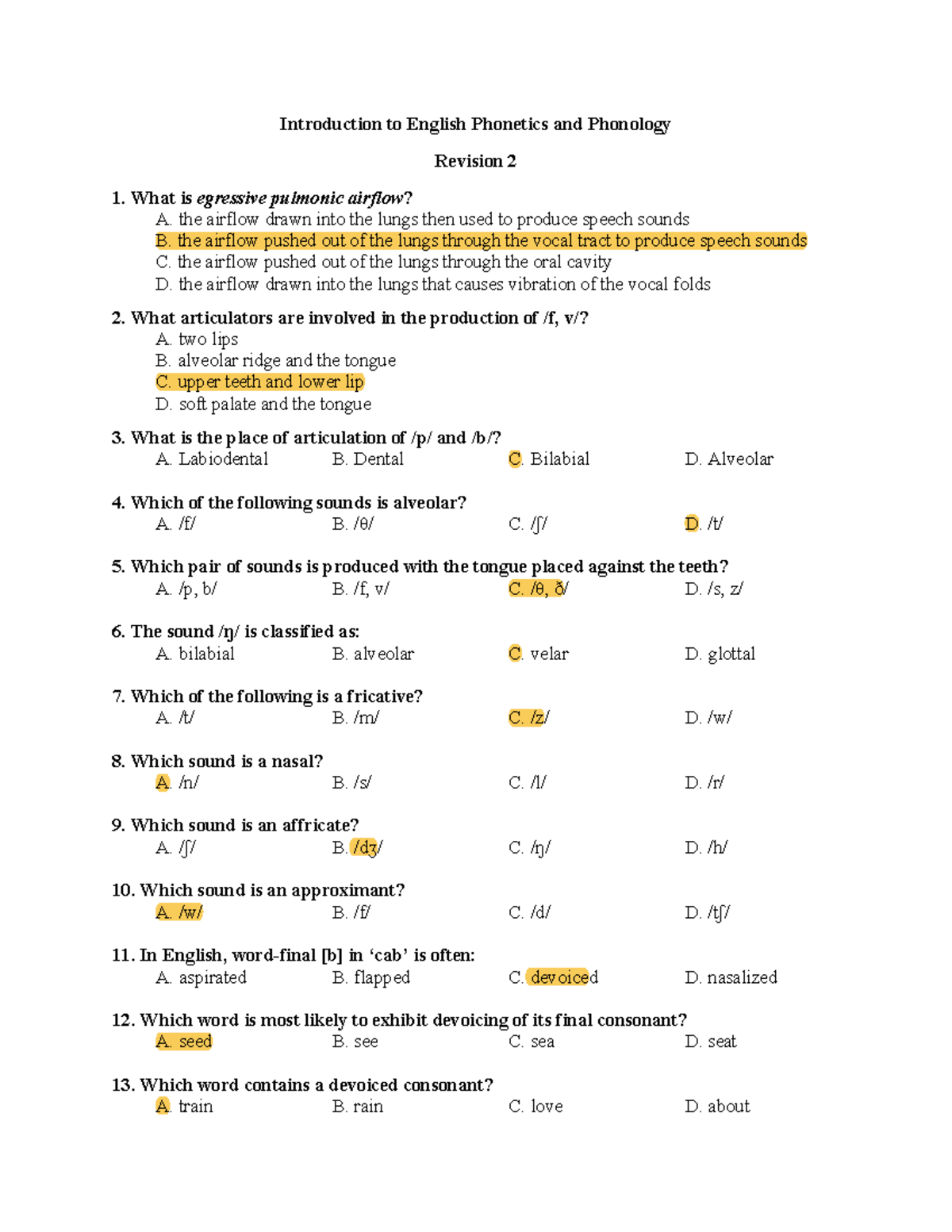 Phonetics & Phonology Revision 2026-2: Key Concepts & Questions - Studocu