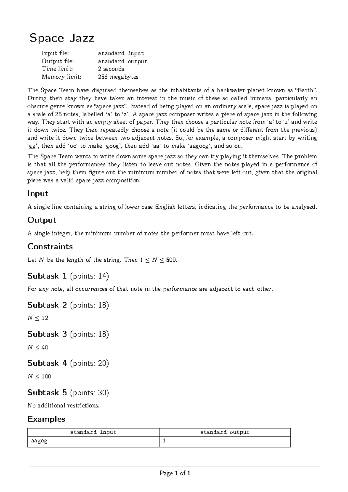 CS101: Space Jazz Composition Analysis - Notes Omission Study - Studocu