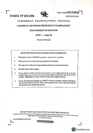 CXC Caribbean Studies CAPE Revision Notes - CAPE Caribbean Studies ...