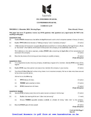 AAA 2015-Dec-2024 - KASNEB CPA PAST EXAMS - CA34S2 Page 1 Out of 3 CPA ...