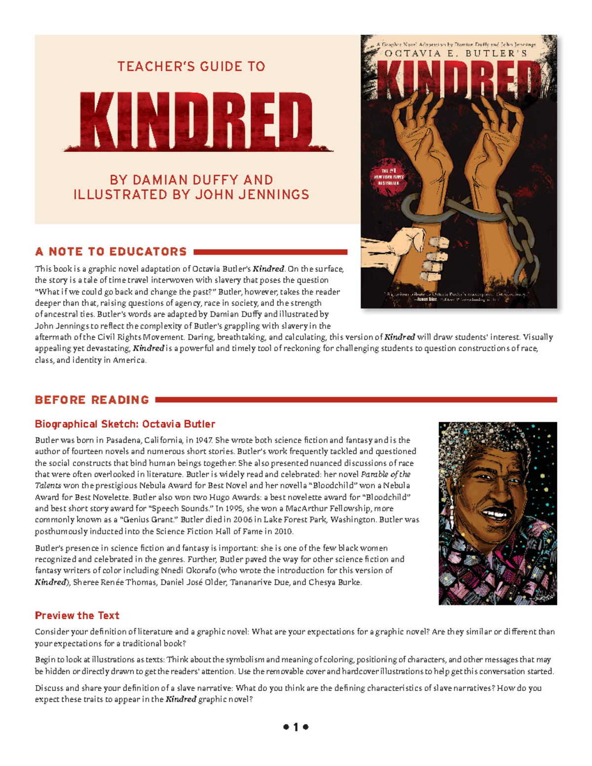 Kindred-Teaching-Guide - ~ , A Graphic Novel Adaptat i on by Damian Du ...