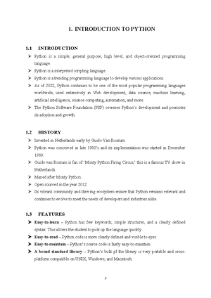 Final Internship file upload - Internship Report On PYTHON PROGRAMMING ...