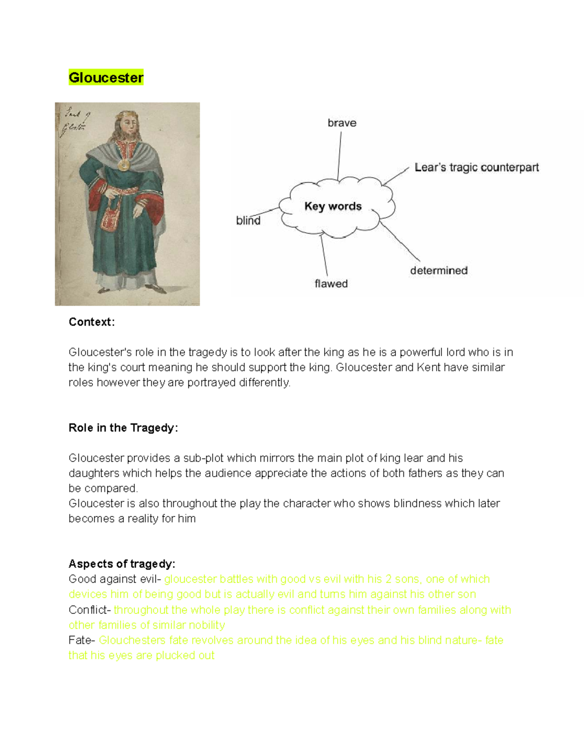Gloucester's Role in King Lear: Tragedy, Themes, and Character ...