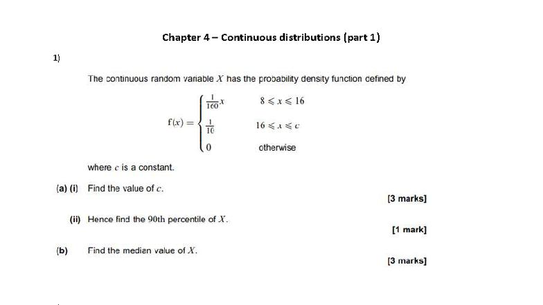Chapter 4 - Continuous Distributions (part 1) - Chapter 4 – Continuous ...