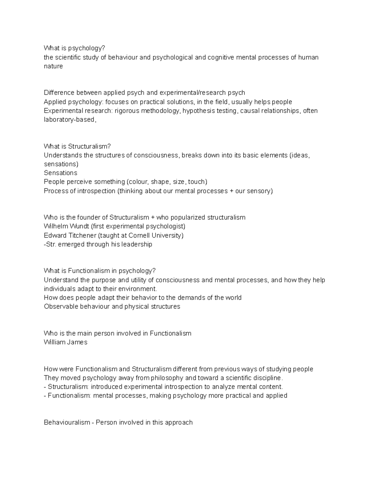 Study Guide - Midterm 1 - PSYCH 1001: Key Concepts in Psychology - Studocu