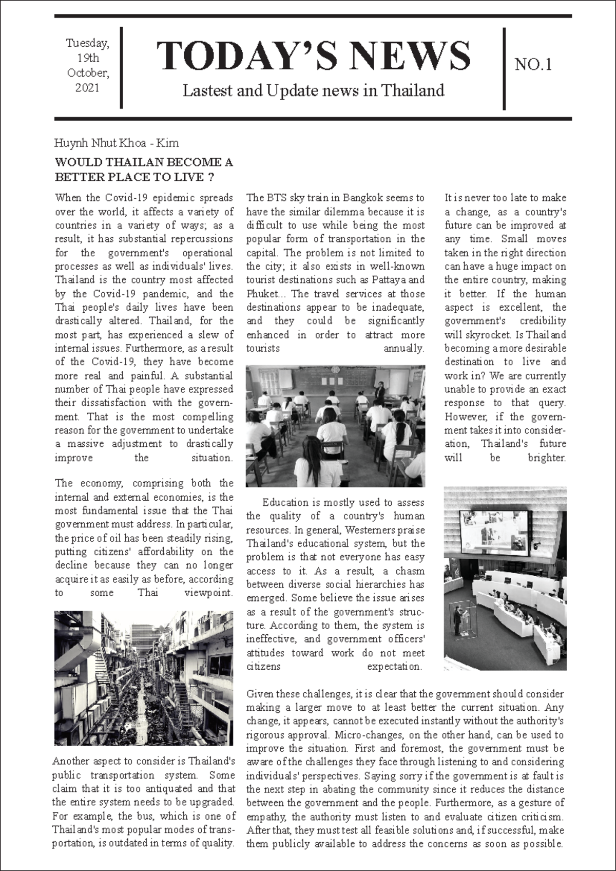 Newsarticle- CSI201 class with ajarn Som - CSI (Communication Strategy ...