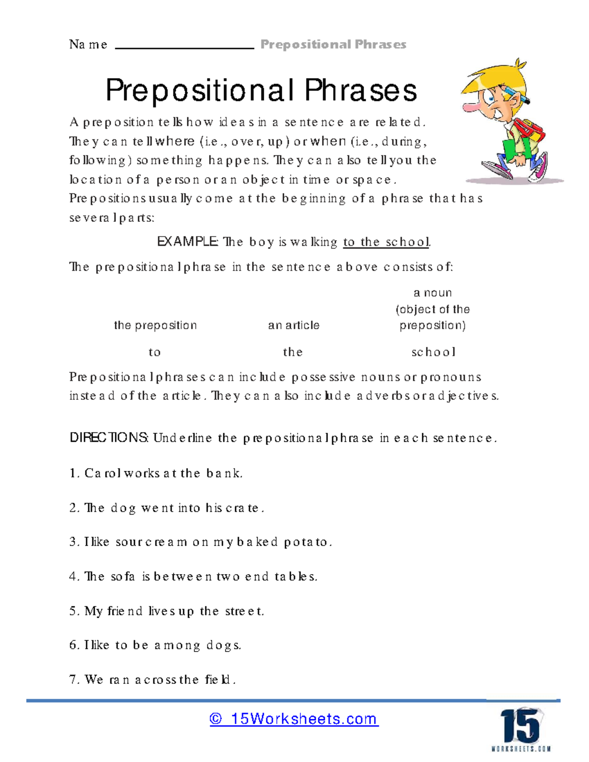 1-724 - Prepositional Phrases Notes and Worksheets - Studocu