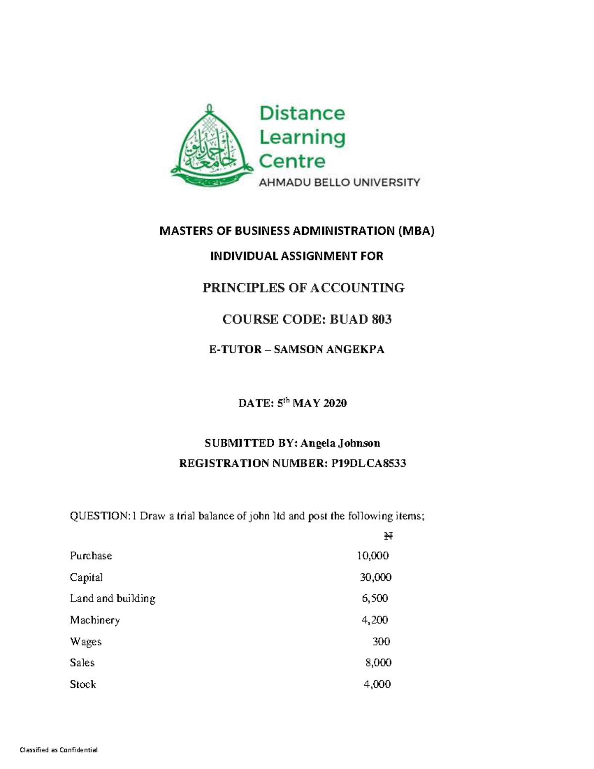 Angela Individual Assignment - MASTERS OF BUSINESS ADMINISTRATION (MBA ...