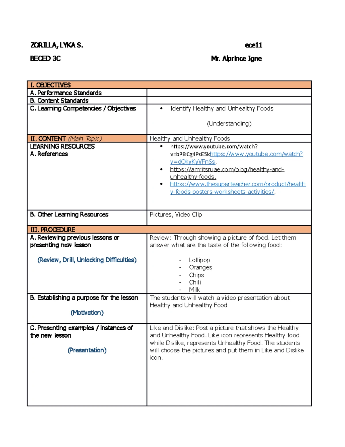 Detailed Lesson Plan COE for Student Engagement and Outcomes - Studocu