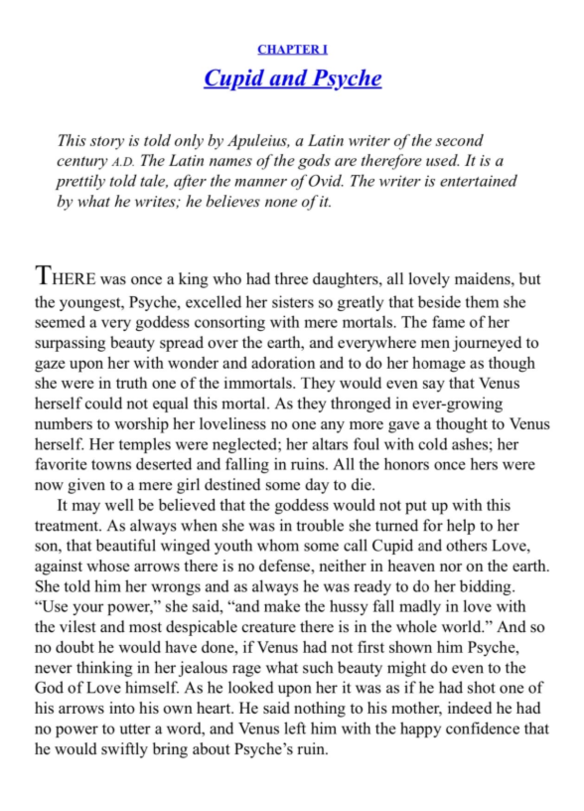 ECRPT - Analysis of Cupid and Psyche Myth - Studocu