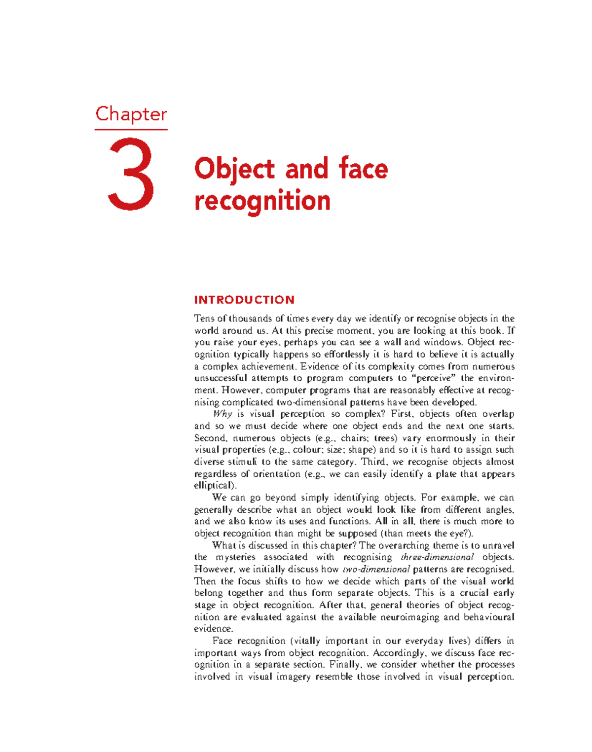 Object and Face Recognition: Theories and Processes in Visual ...