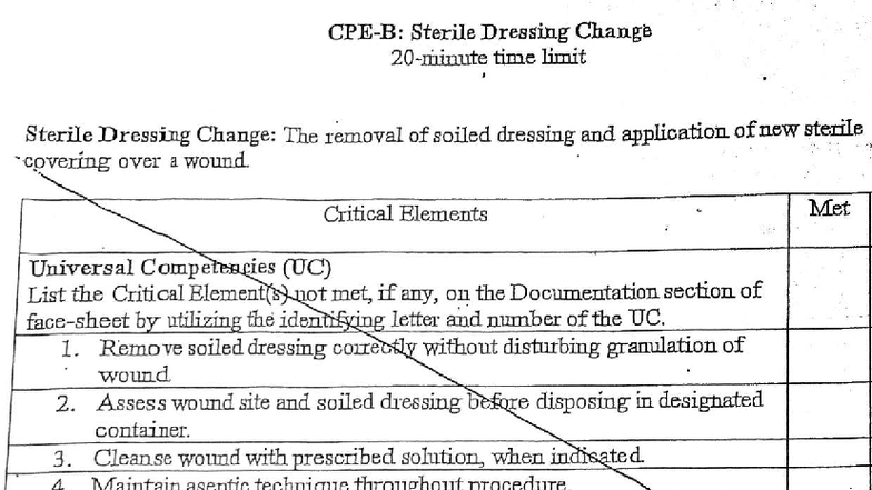 Sterile Dressing Change Guidelines - CPE 2025 - Studocu