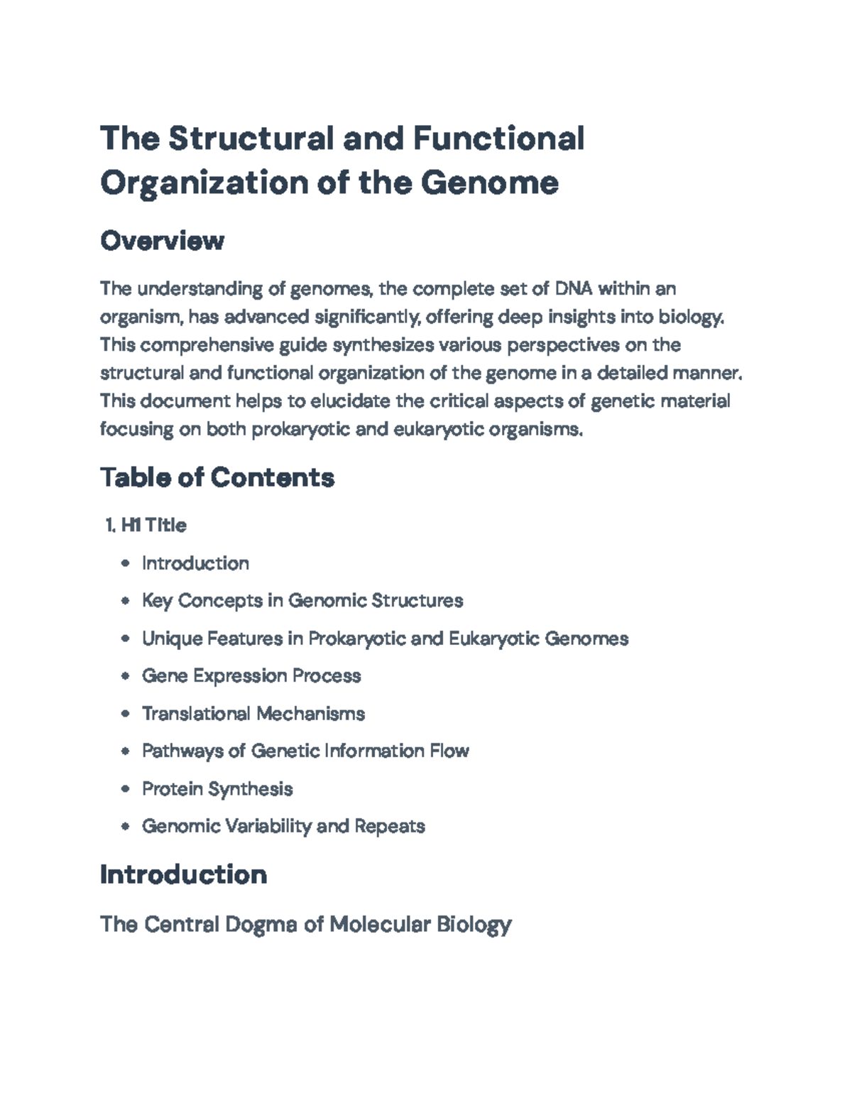 Genome Structure and Function: Insights into DNA Organization and ...