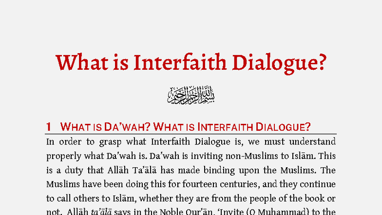 Understanding Interfaith Dialogue: A Critical Analysis (250927) - Studocu