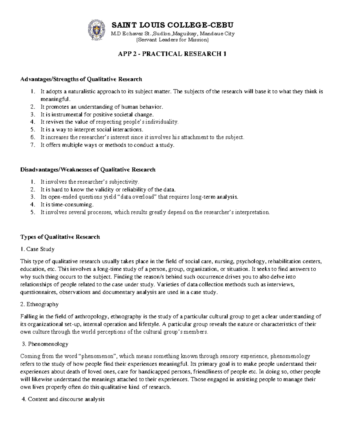 Infographic Notes - SAINT LOUIS COLLEGE-CEBU M Echavez St.,Sudlon ...