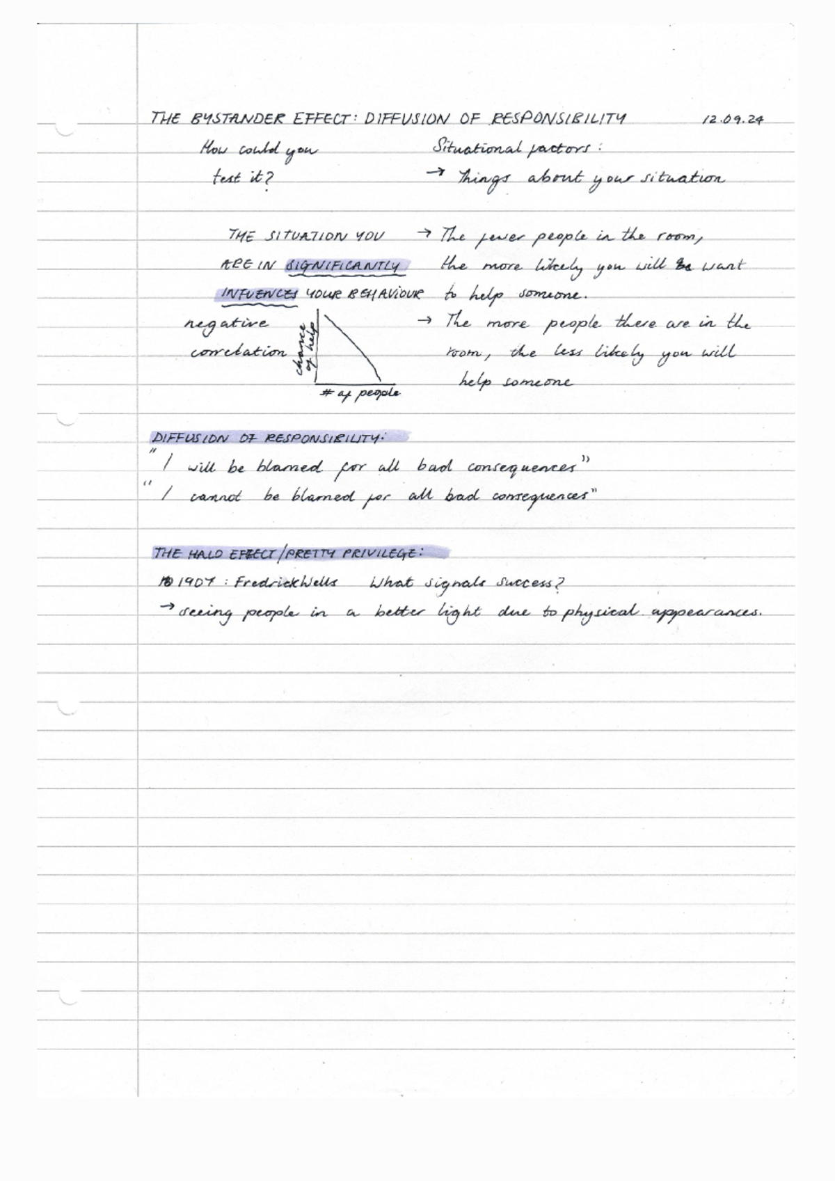 The bystander effect - THE STANDER EFFECT: DIFFUSION OF RESPONSIBILITY ...