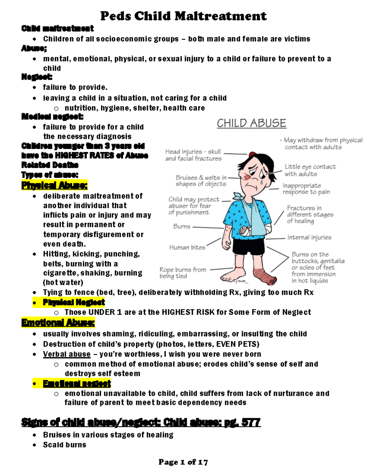 PEDS 101: Understanding Child Maltreatment and Its Effects - Studocu
