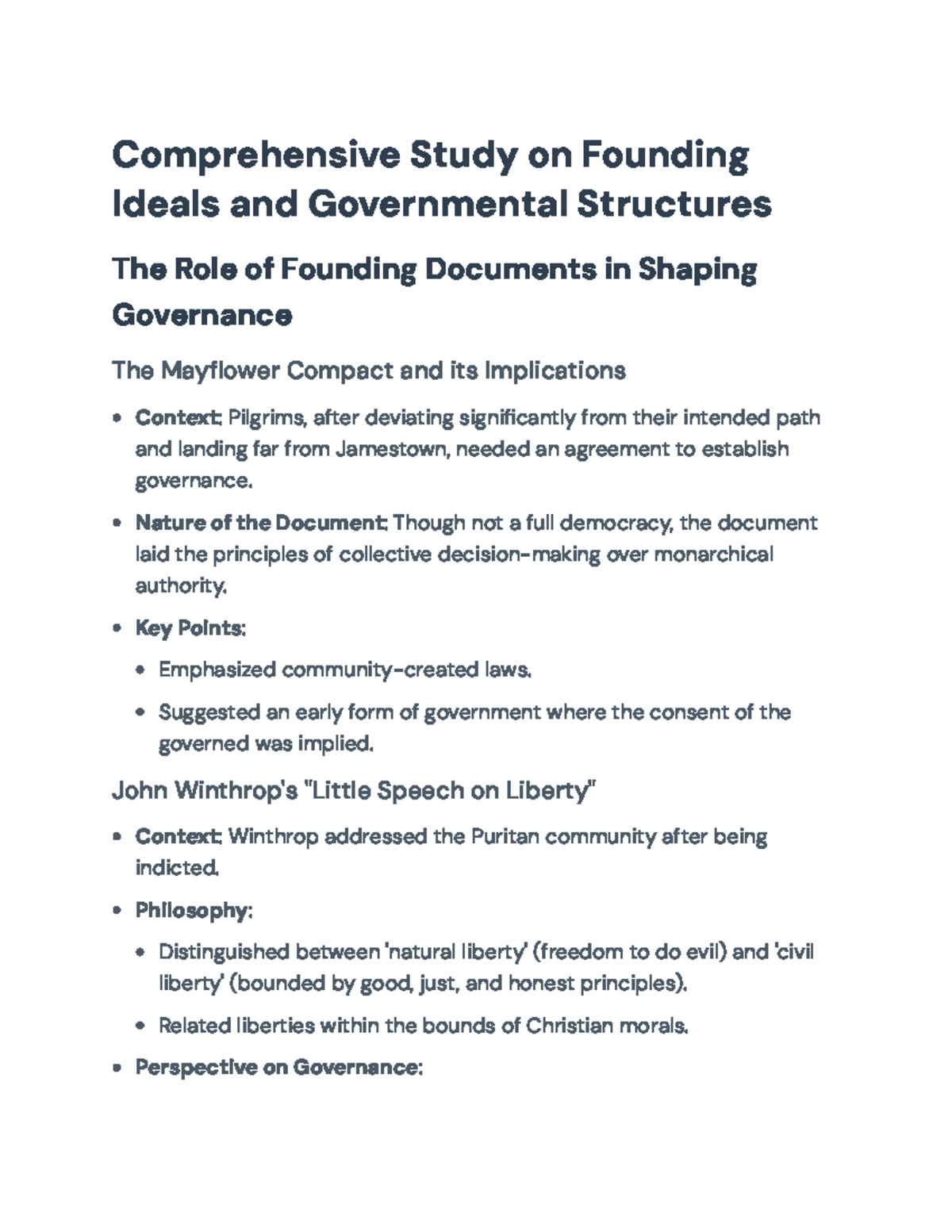 Foundational Political Documents: Key Ideas & Governance Structures ...