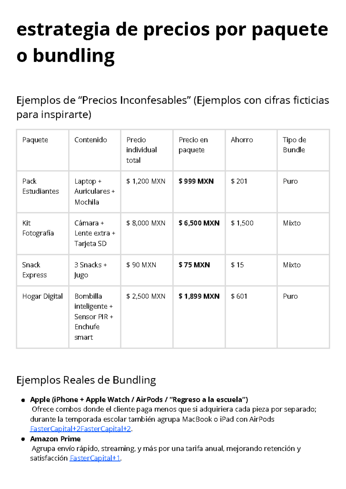 Estrategias De Precios Por Paquete Ejemplos Y Aplicaciones Studocu