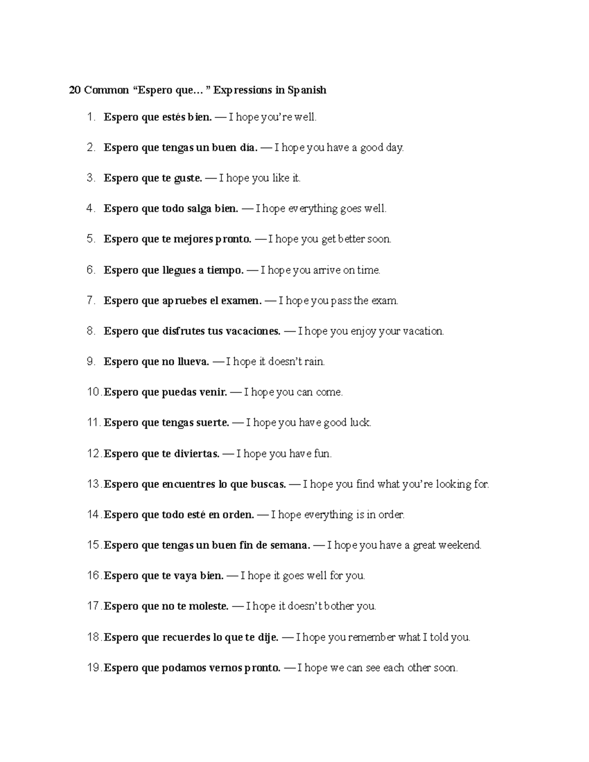 Subjunctive Expressions and Commands in Spanish (Course Code: SPAN101 ...