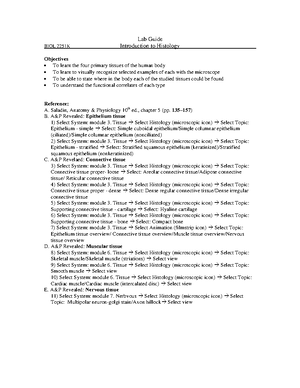 Histology Lab Guide: Understanding Tissue Types (Lab 2160) - Histology ...