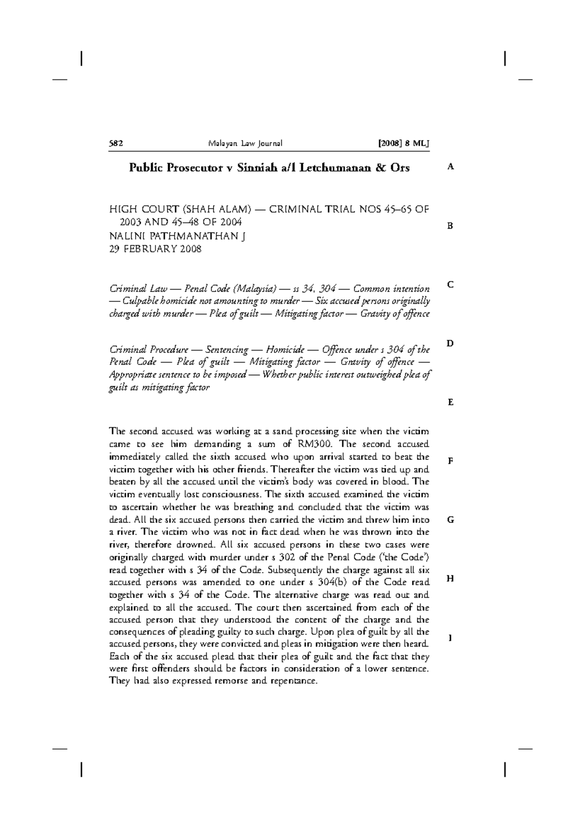 Public Prosecutor v Sinniah Letchumanan & Ors: High Court Sentencing ...