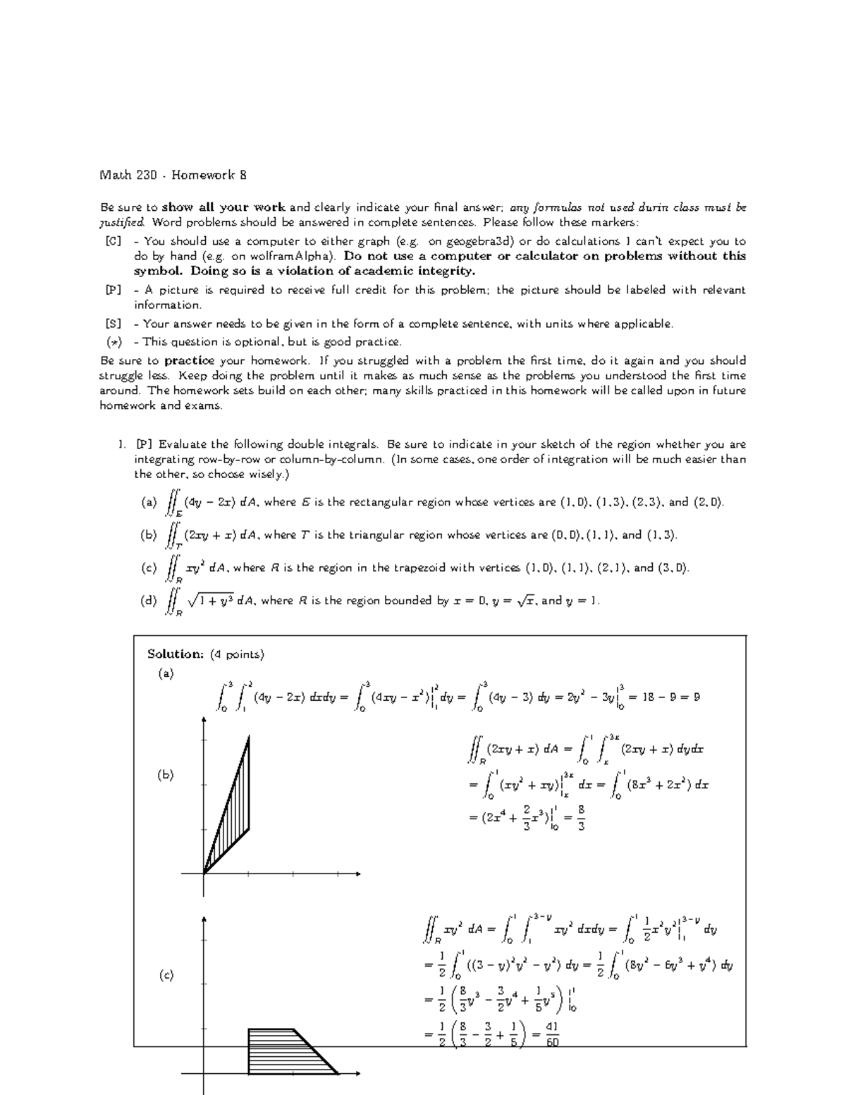 Math 230 - Homework 8 Solutions: Detailed Problem Explanations - Studocu