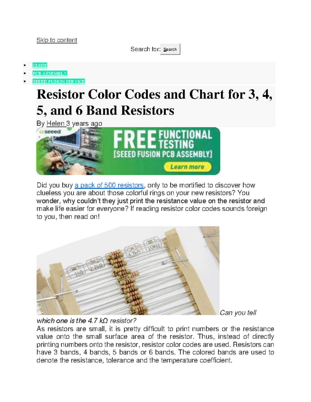 Resistor Color Codes Guide for 3, 4, 5, and 6 Band Resistors - Studocu