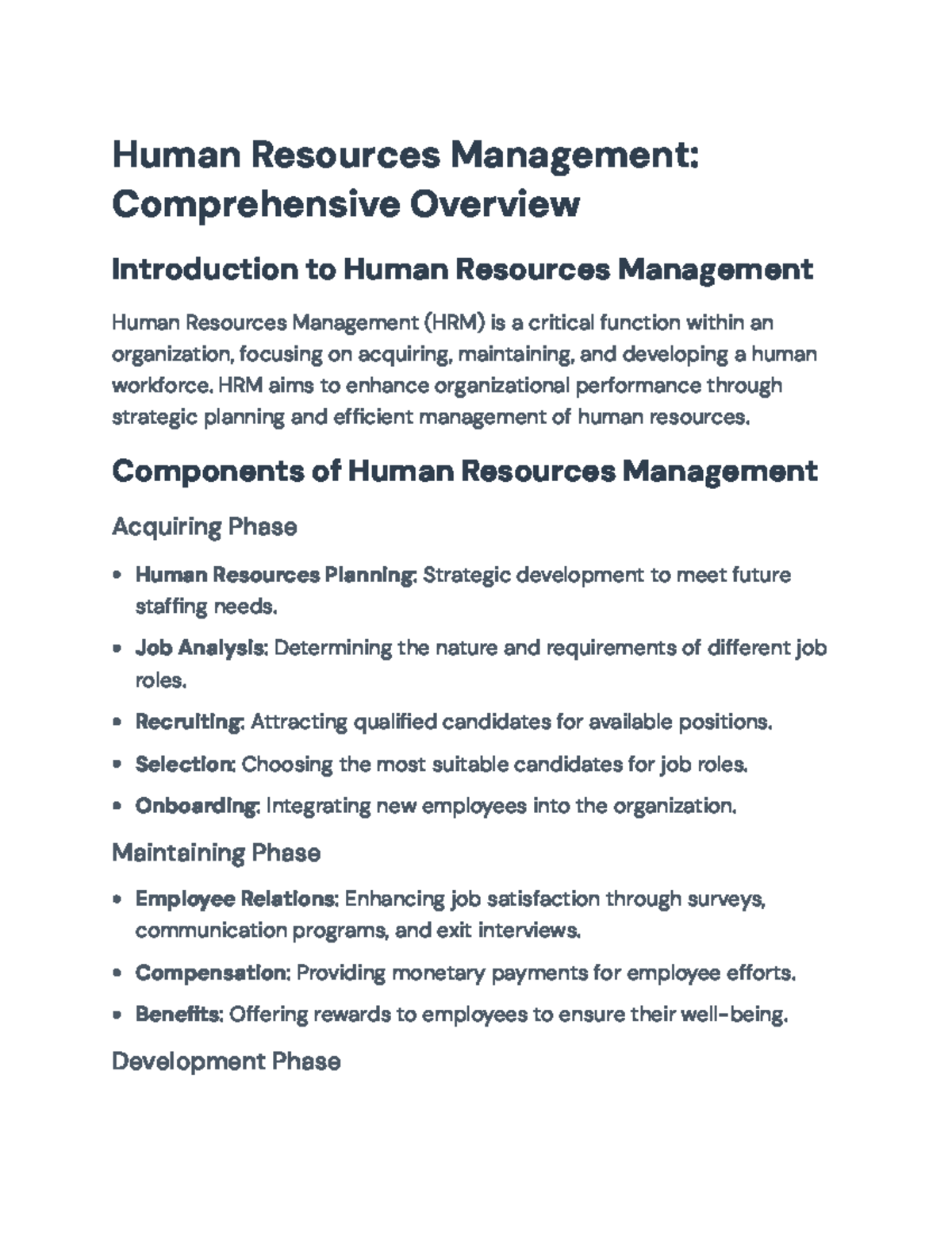 HRM 101: Comprehensive Overview of Human Resources Management - Human ...