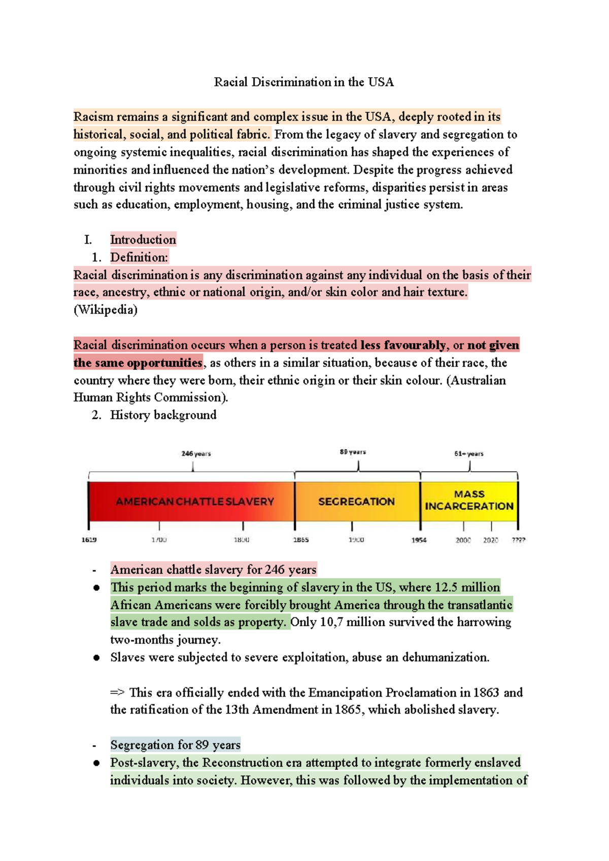 Racial Discrimination in the USA: Historical Context and Current Issues ...