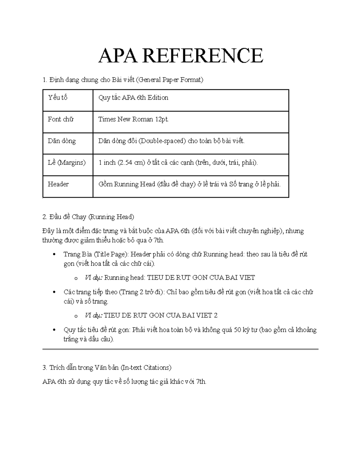 APA 6th Edition Reference Format Guidelines - Studocu