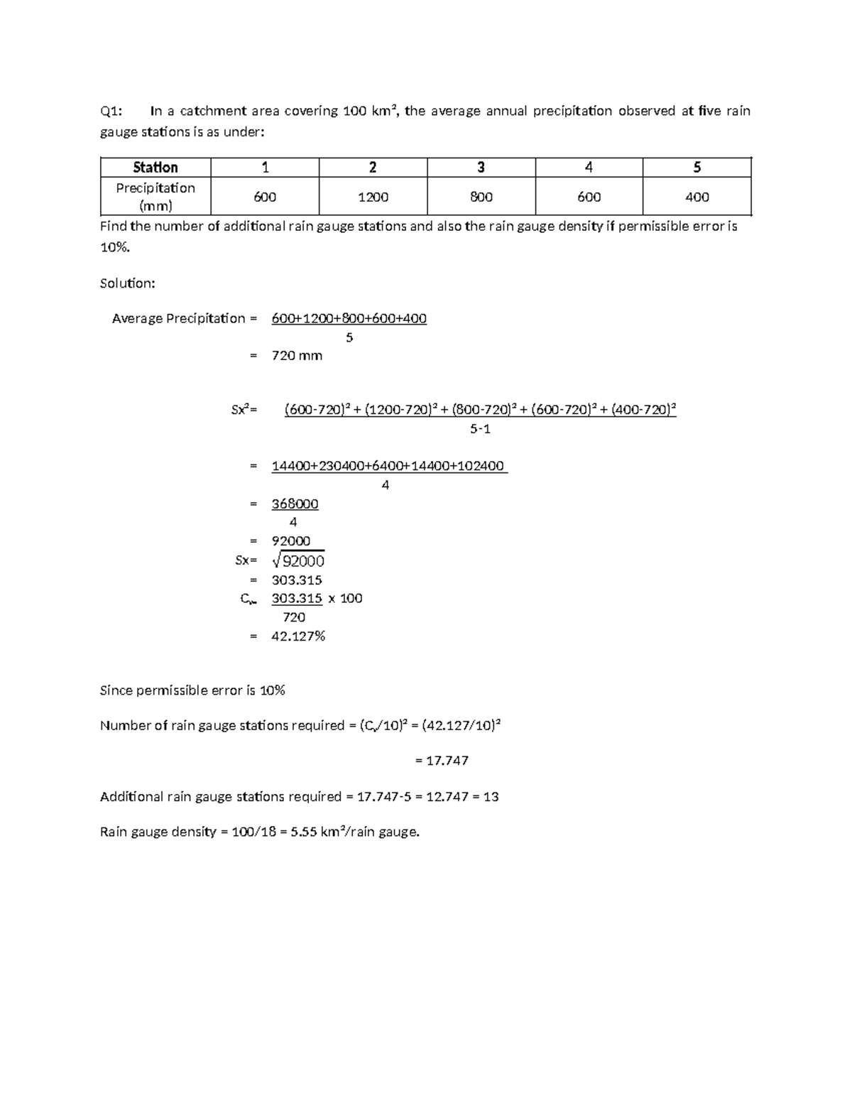 Hydrology and Floodplain Analysis (Assignment 3) Solutions - Studocu