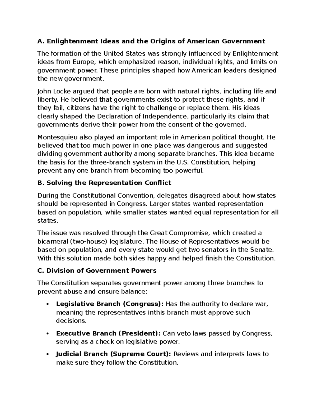 Task 1 C963 - Enlightenment Ideas & U.S. Government Formation - Studocu