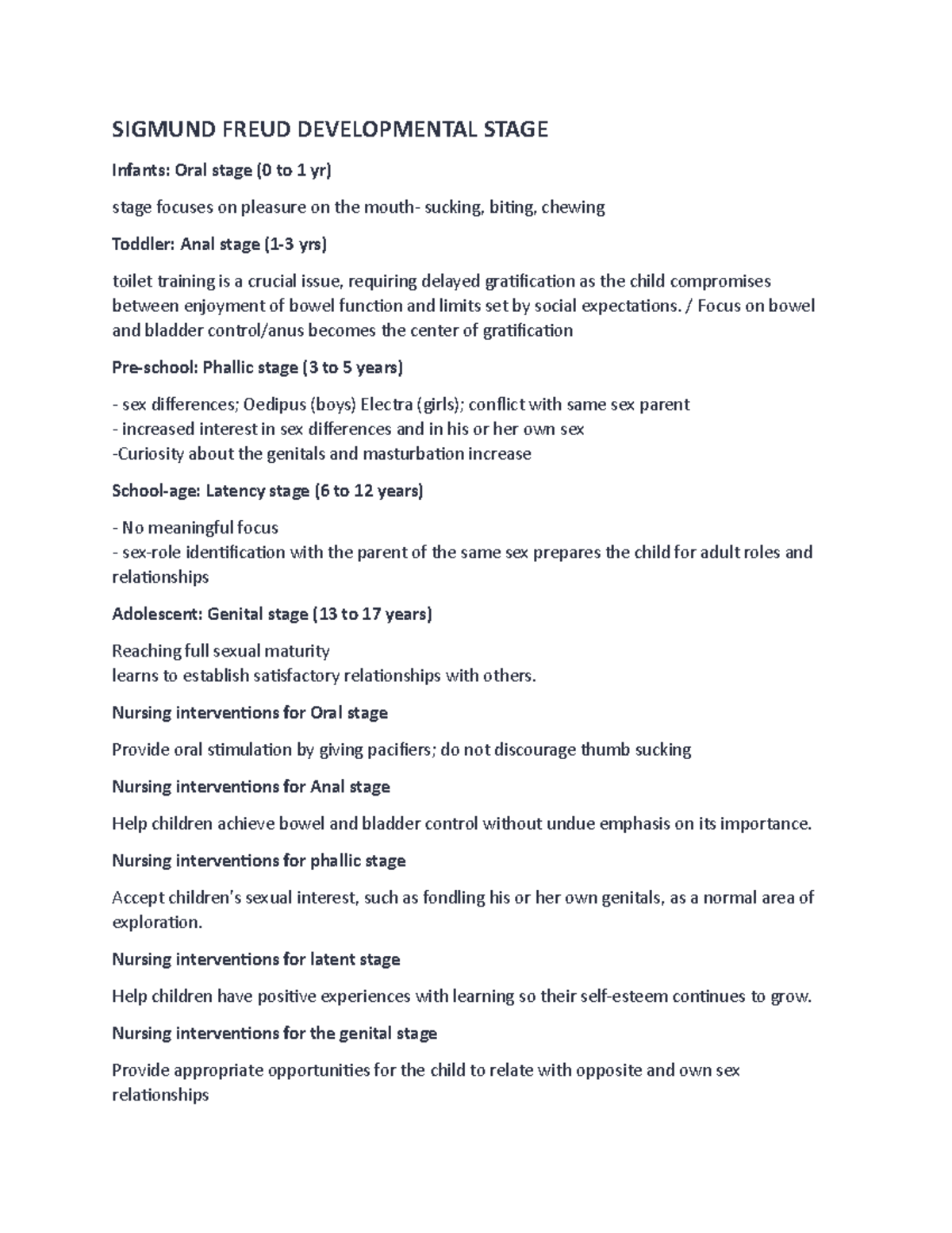 Sigmund Freud Developmental Stage - SIGMUND FREUD DEVELOPMENTAL STAGE ...