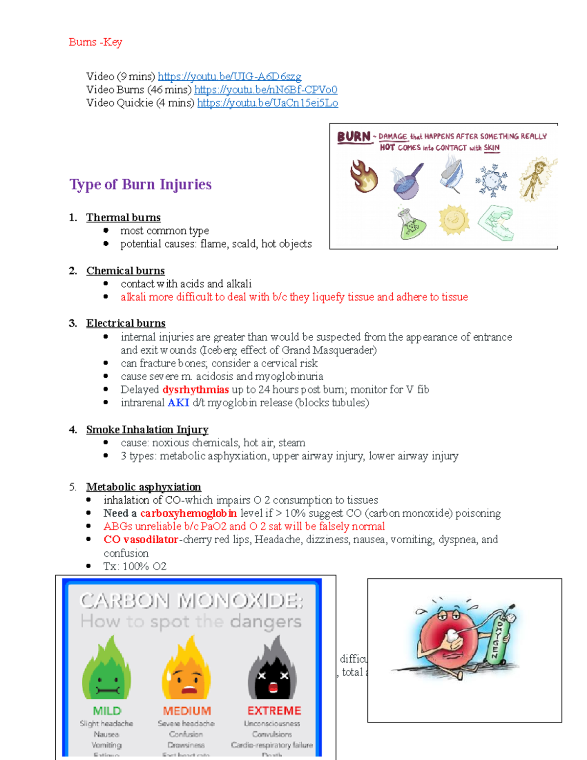 Burns Overview: Types, Classifications, and Management (NURS 101) - Studocu
