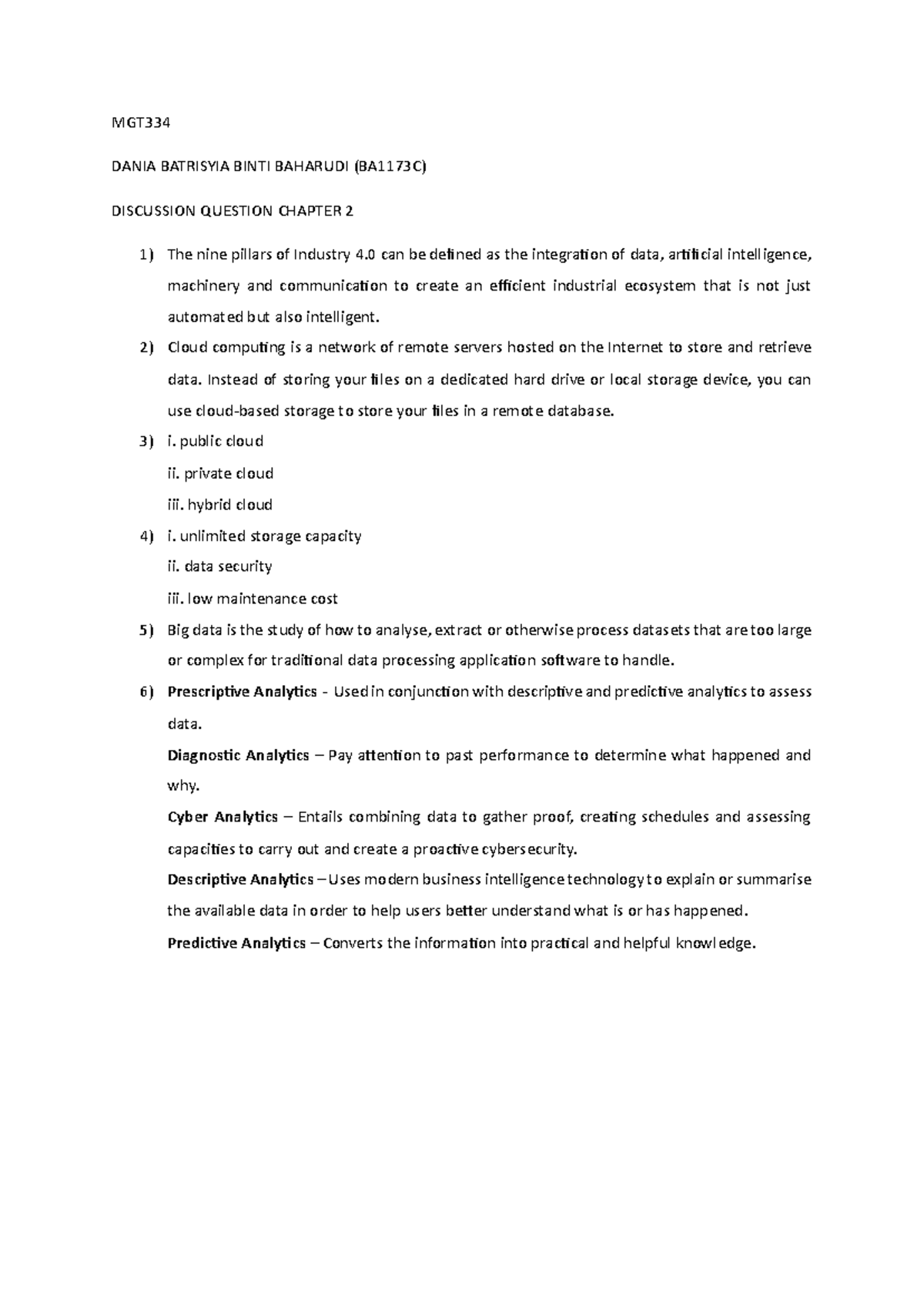 MGT334 Tutorial: Discussion Highlights on Chapter 2 Concepts - Studocu