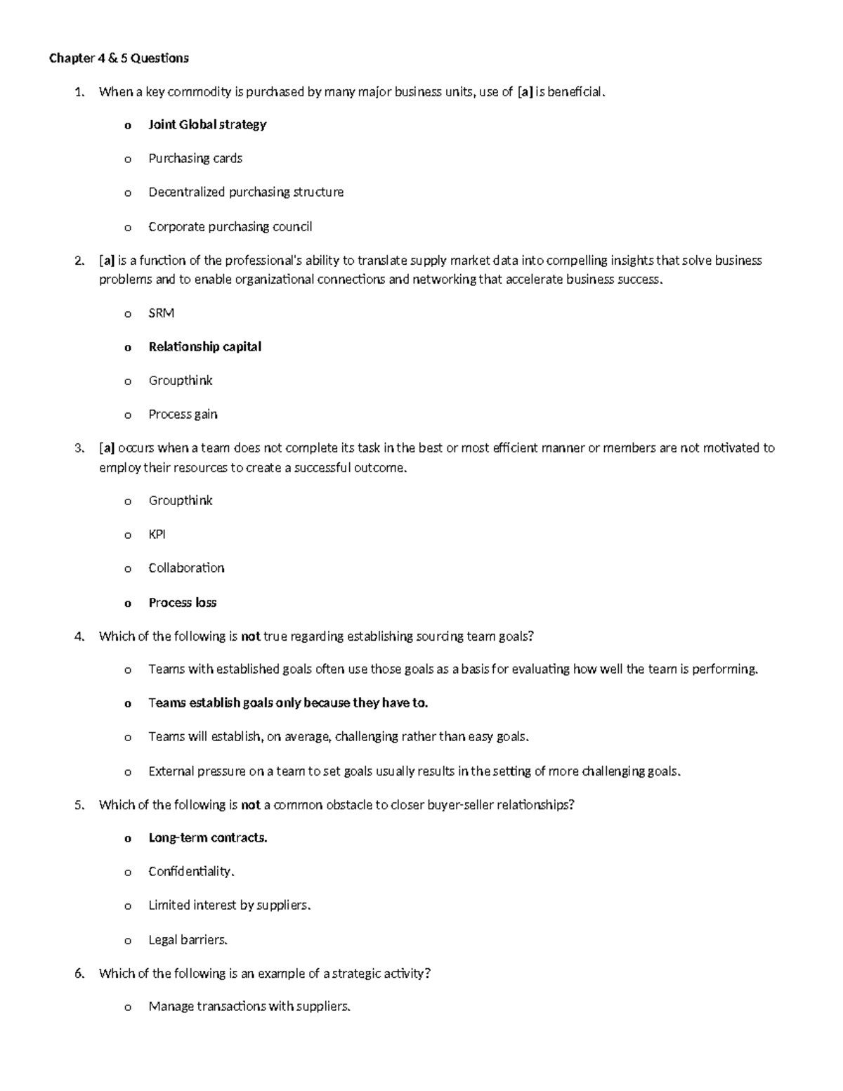 Chapter 4 - Key Concepts and Questions in Purchasing - Studocu