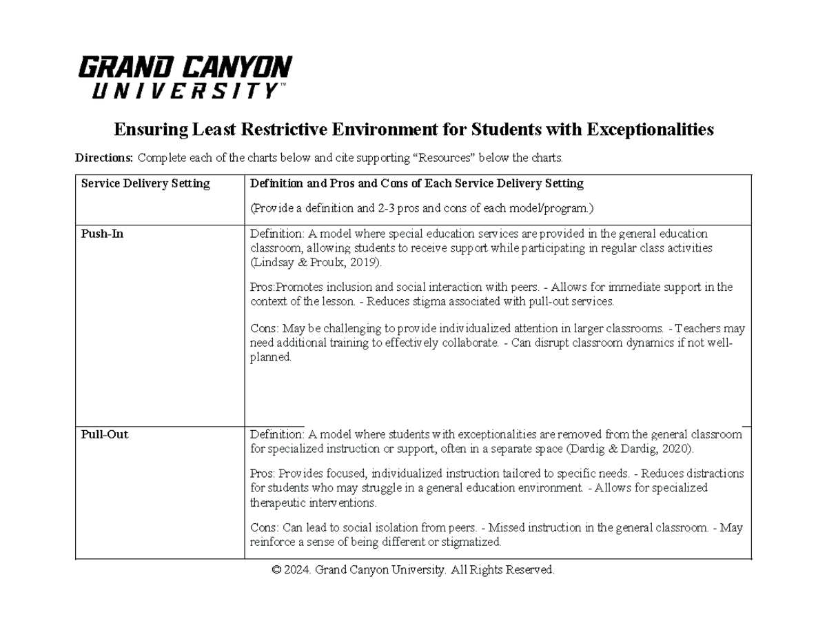Ensuring Least Restrictive Environment for Exceptional Students (SPD ...