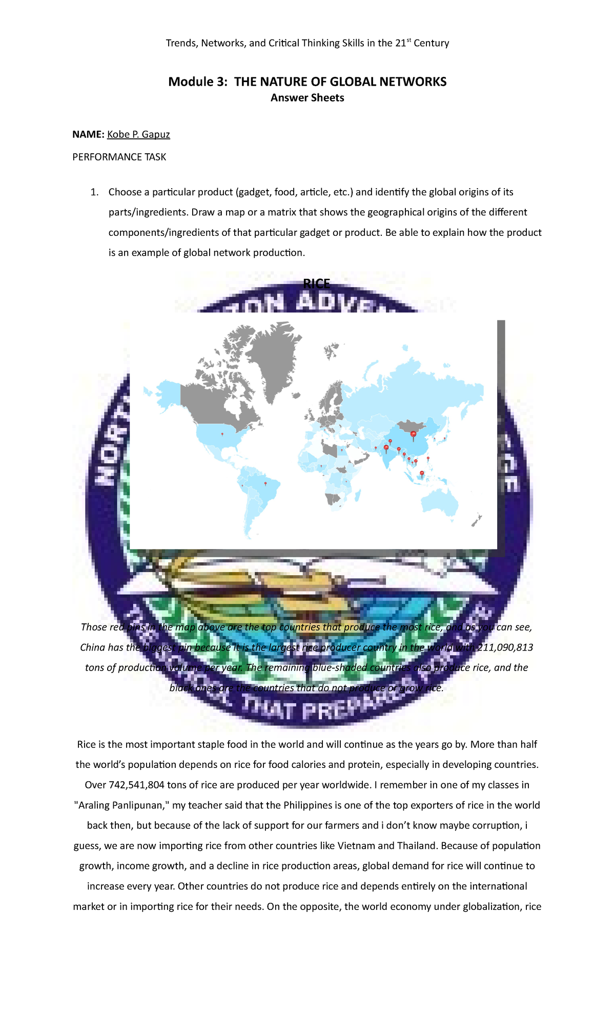 Trends Network 21st Century - Module 3 Assessment on Global Networks ...